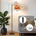 Arc Floor Lamp with Adjustable Lampshade Modern Floral Line Art ...
