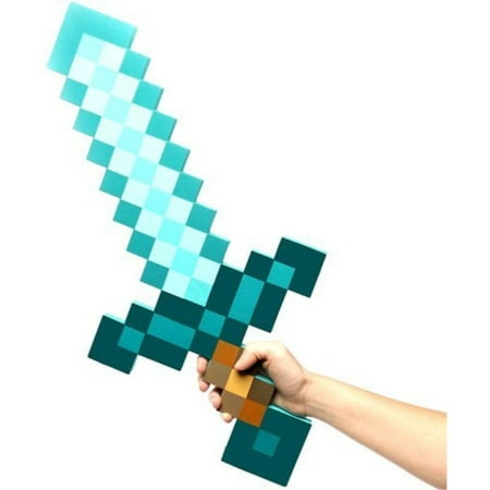 ThinkGeek Officially Licensed Minecraft Foam Diamond Sword - Walmart.com