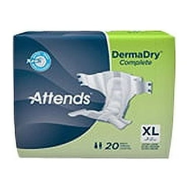 Attends DermaDry Advanced Incontinent Brief DDC40 X-Large Pack of 20 ...