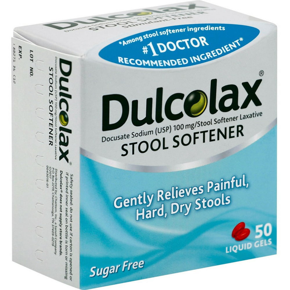 DulcoLax Stool Softener Sugar Free, 50 Liquid Gels - Walmart.com ...