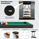 Gymax Billiard Cue Rack Only Wall-mounted Billiard Stick Holder Wall ...