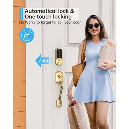 Smart Deadbolt, Fingerprint Door Lock, Keyless Entry Door Lock Smart ...