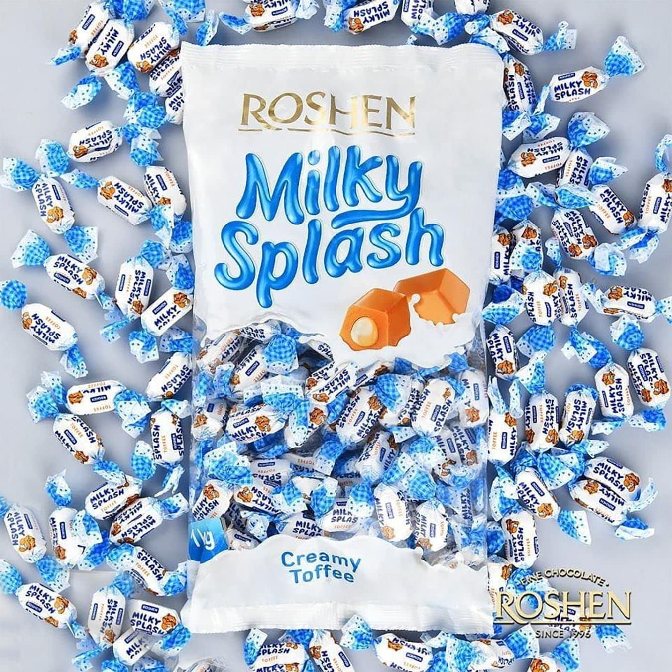 Buy Roshen Milky Splash, Caramel Creamy Toffee with Milk Filling ...