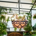 Coconut Brown Round Iron Chain Hanging Basket Flowerpot European ...
