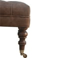 Buffalo Leather Ottoman with Castor Legs - Walmart.com
