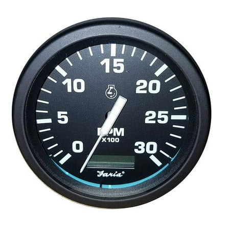 4 in. Heavy-Duty Tachometer with Hourmeter 3000 RPM Diesel Mag Pick Up ...