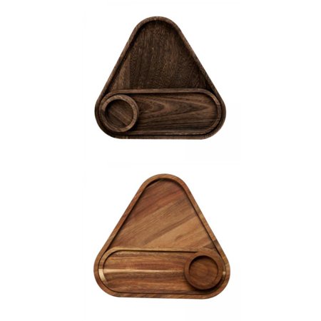 Serving Tray,Wood Triangle Tray 3Pcs Serving tray Bowls Plate,Fresh ...