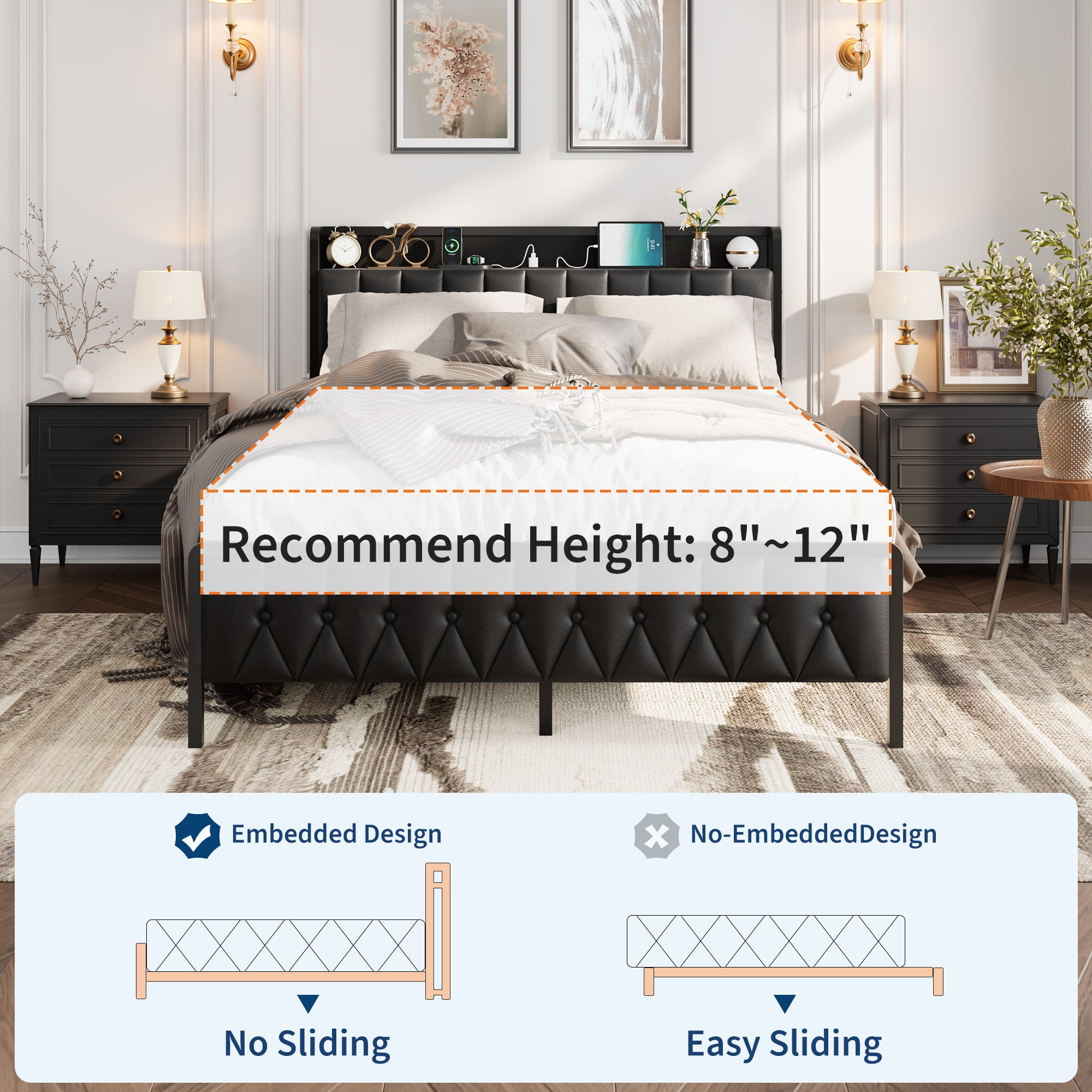 Click here for Yiwanda Yiwa Queen Size Platform Bed Frame  Featur... prices