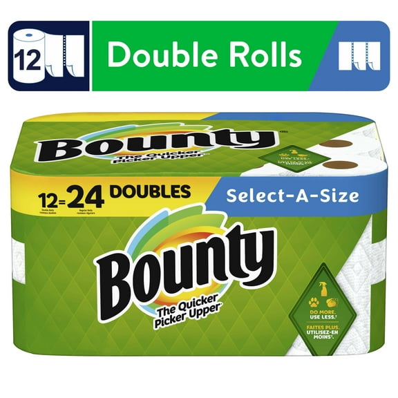 Bounty Full Sheet Paper Towels, Double Huge Pack, 6 Mega Rolls, White ...
