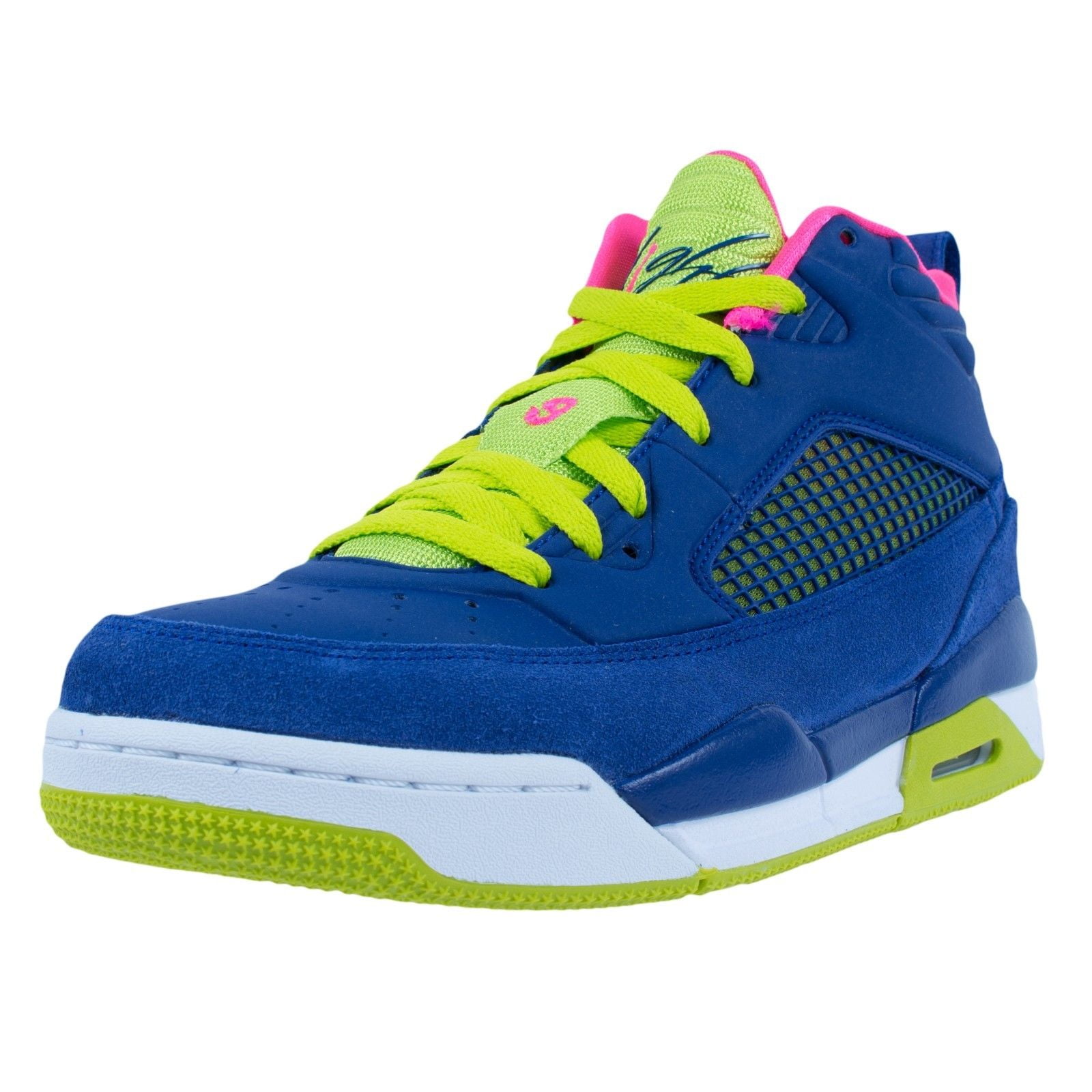 NIKE AIR JORDAN FLIGHT 9.5 GG DEEP ROYAL BLUE FIERCE GREEN HYPER PINK ...