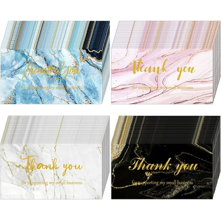 200 Pieces Thank You Card Small Business Marble Thank You for ...