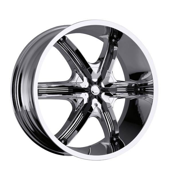 22" Inch Milanni 460 Bel-Air 6 22x9.5 6x139.7 +20mm Chrome/Black Wheel ...
