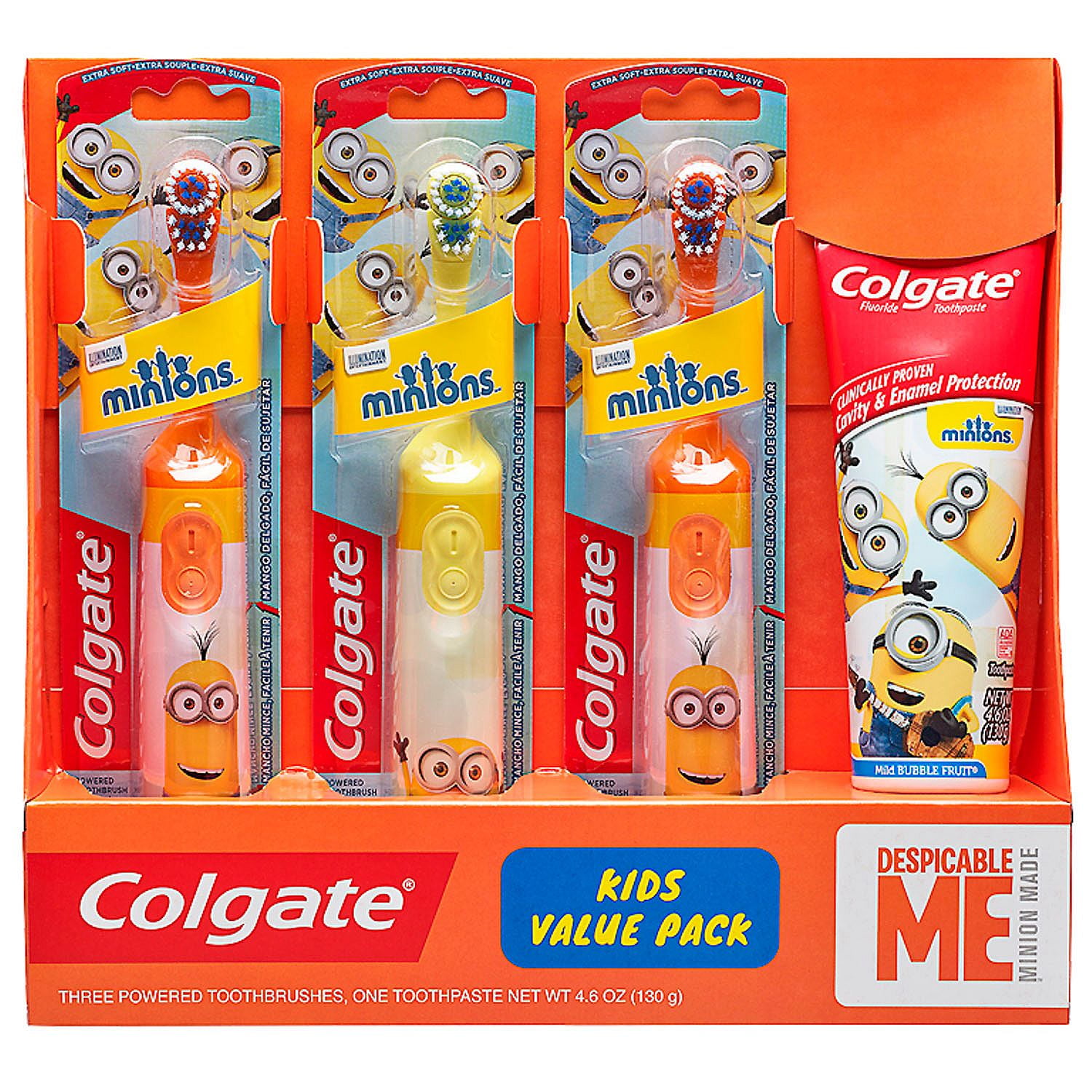 Colgate Kids Value Pack, 3 Electric Toothbrushes and 4.6 Oz. Toothpaste ...