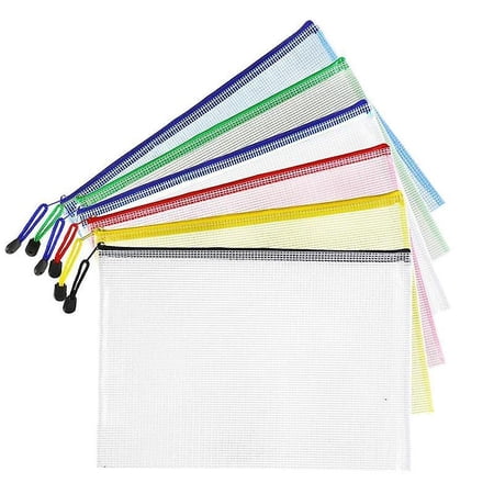 Plastic Mesh Zipper Pouch (black, 12 Packs),extra Large Water-resistant ...