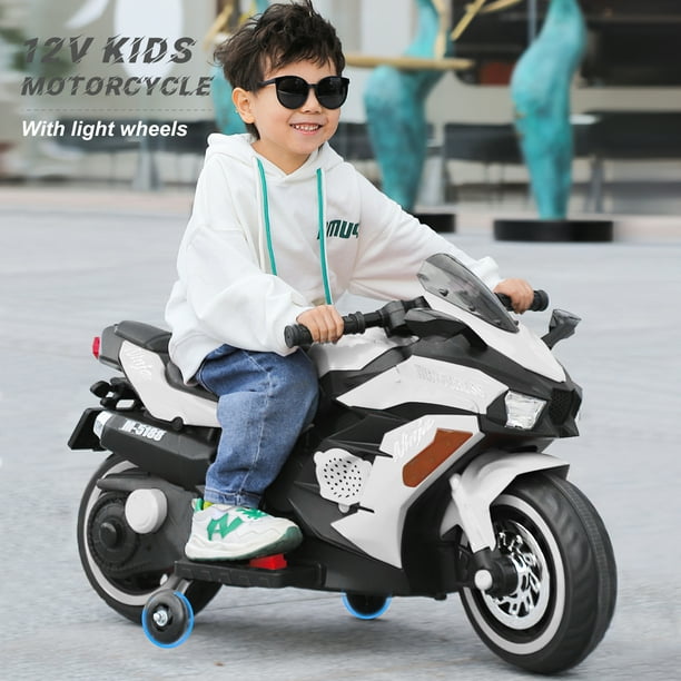 Techvida 12V Kids Ride-On Motorcycle, Child Electric Car/Foot Brake ...