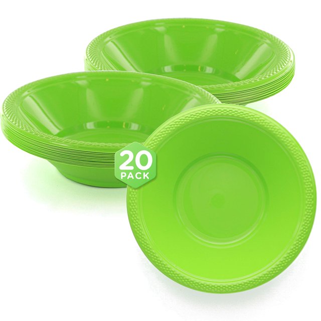Plastic Bowls Disposable, Kiwi Plastic Cereal Bowls, 12 Oz Small ...