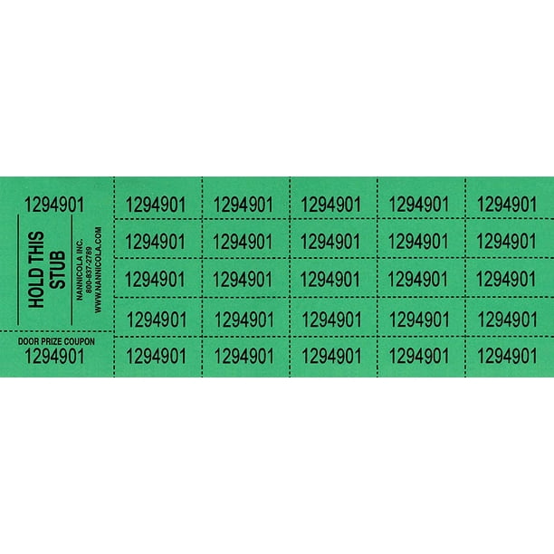 Auction Tickets - 500 Sheets (Green) - Walmart.com - Walmart.com