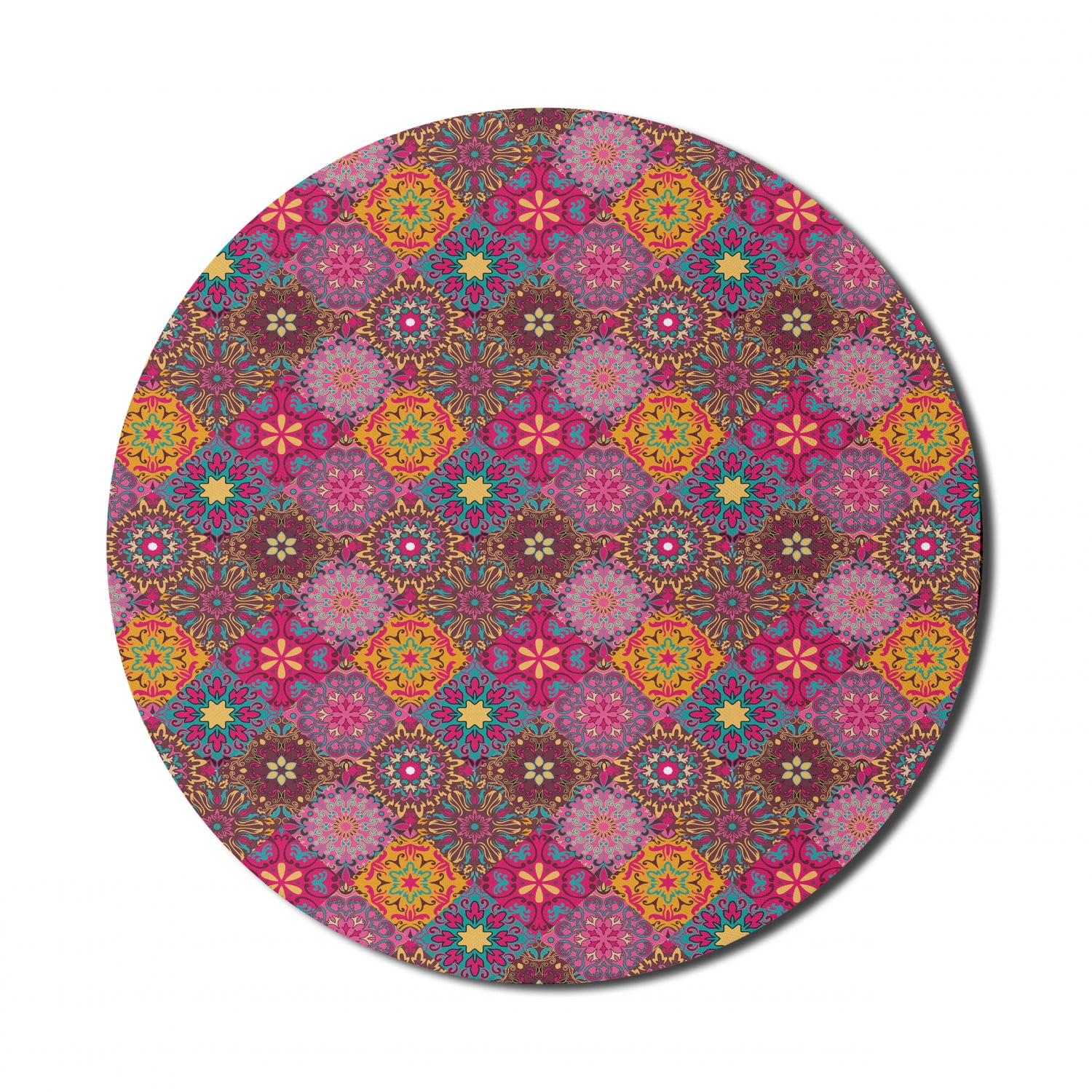 Moroccan Mouse Pad for Computers, Vibrant Mandala Motifs in Squares ...