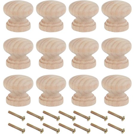 SICED 30 Pack 30cm Tall Unpainted Natural Wood Drawer Knobs, Mushroom ...