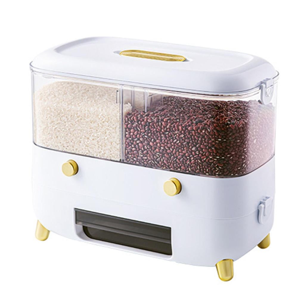 Rice Bucket | Grid Design Grain Storage Dispenser | Cereal Dispenser ...