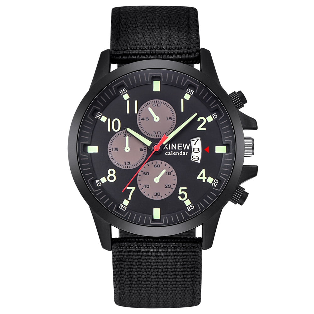 Ausyst Men's Watch Men’s Military Steel Military Date Quartz Analog ...