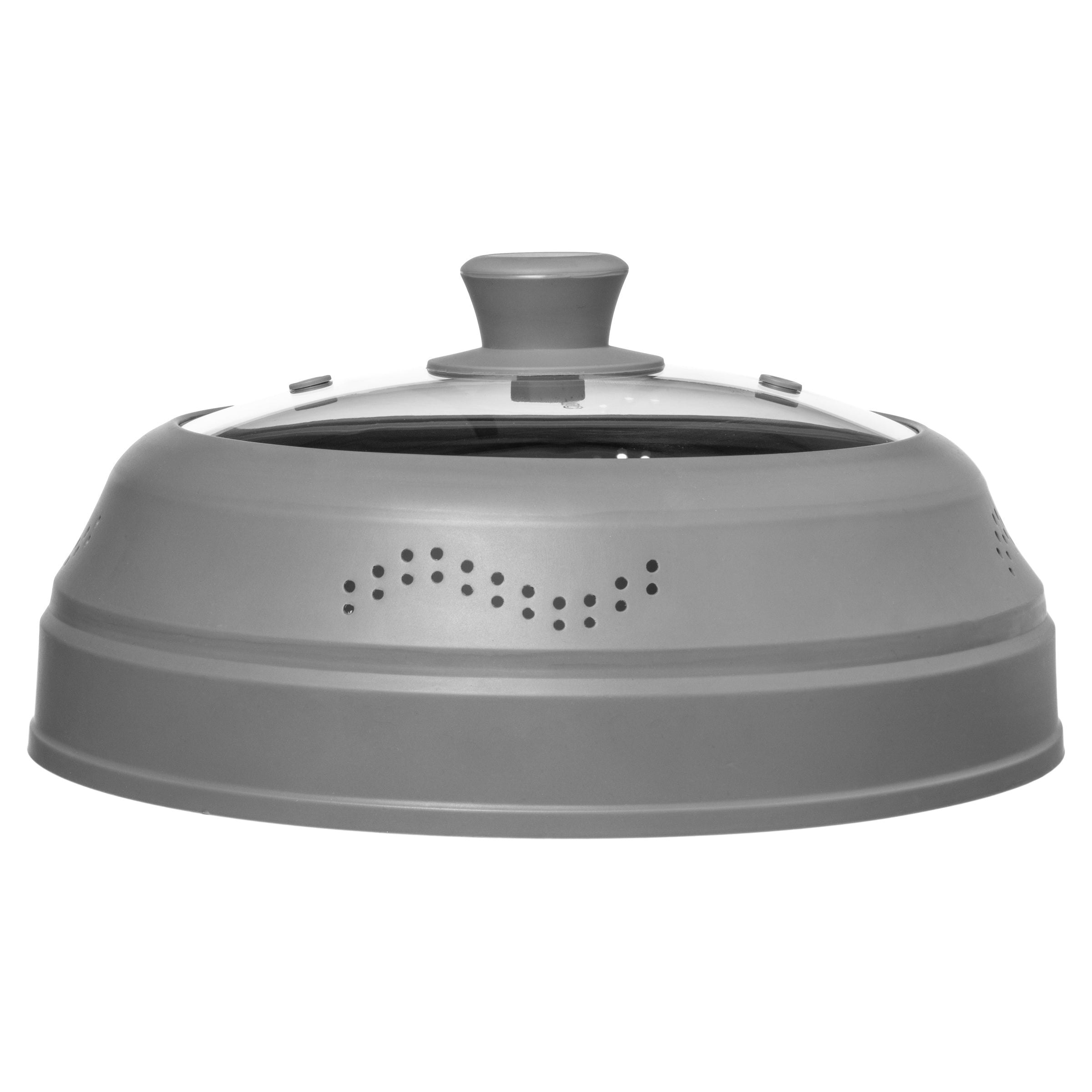 LORESO Microwave Splatter Cover with Vented Silicone Guard Clear Glass ...