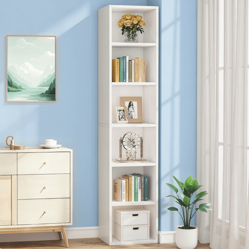 Click here for Zylthorn 70.9 Corner Bookcase  6-Tier Narrow Cube... prices