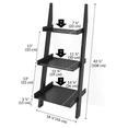 Ballucci 3-Tier Storage Ladder Shelf Bookcase, Wood Leaning Ladder ...