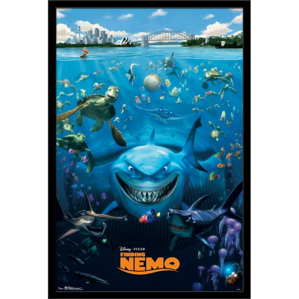 Disney Pixar Finding Nemo - Cast Wall Poster, 22.375" x 34", Framed ...