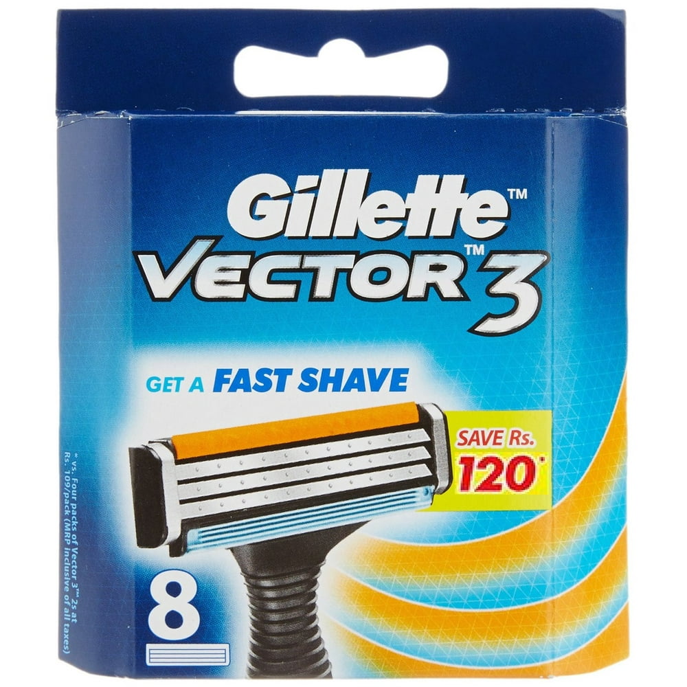 Gillette Vector 3 Refill Blades (Same as Gillette Sensor 3), 8 Count ...