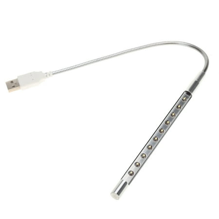 Portable Flexible Ultra Bright Mini 10 LED USB Light Computer Lamp for PC Laptop Notebook USB ...
