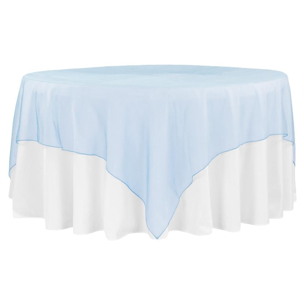1 Pc, Organza 90"X90" Square Table Overlay - Aqua Blue For Wedding ...