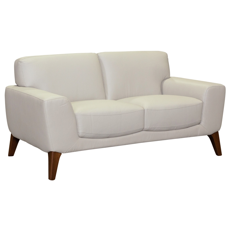 Porter Designs Modena Top Grain Leather Loveseat - Cream - Walmart.com