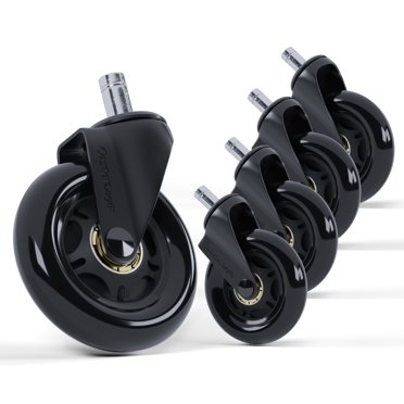 WEN 3-Inch Polyurethane Replacement Office Chair Swivel Caster Wheels ...
