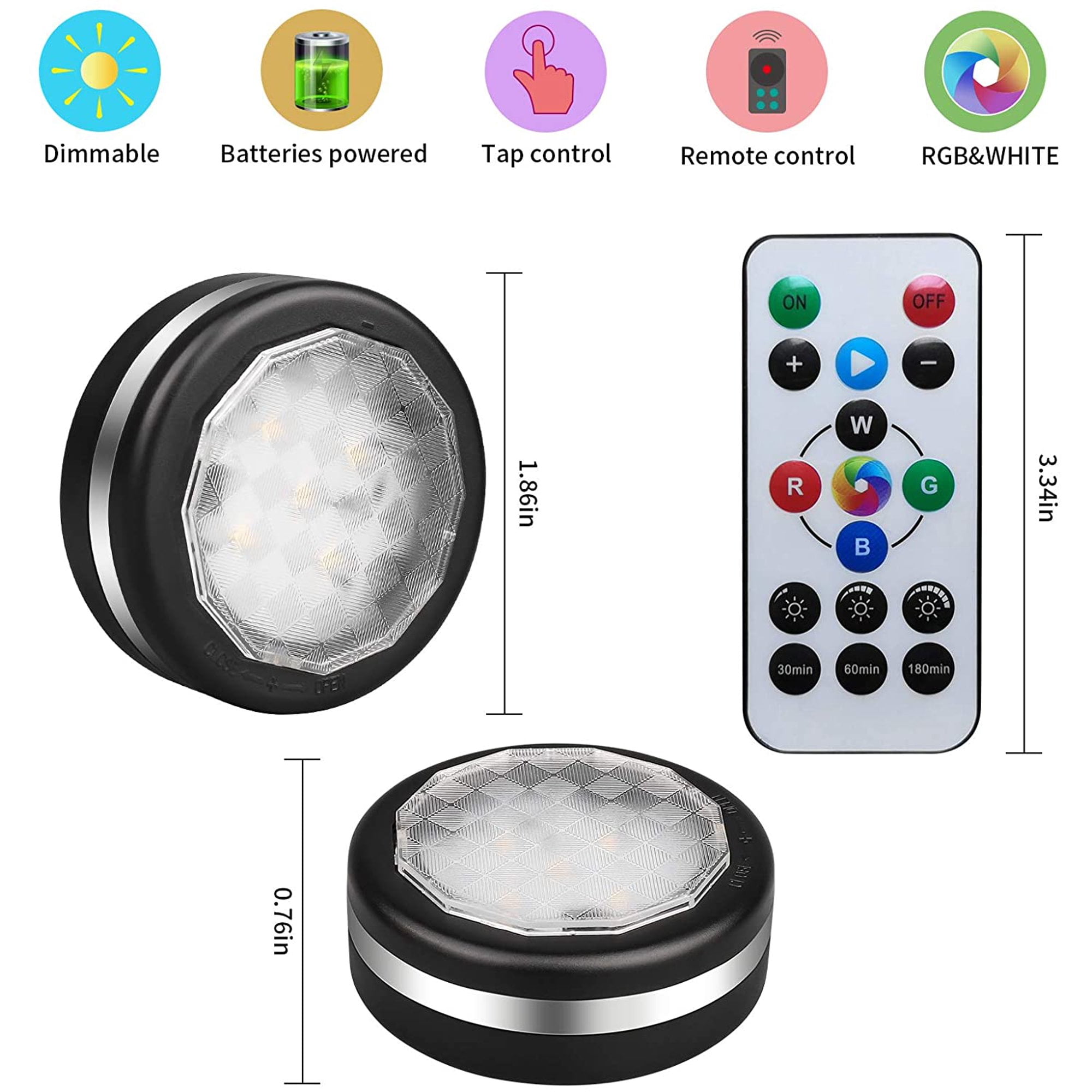 Amir Wireless Led Puck Light With Remote Control | Shelly Lighting