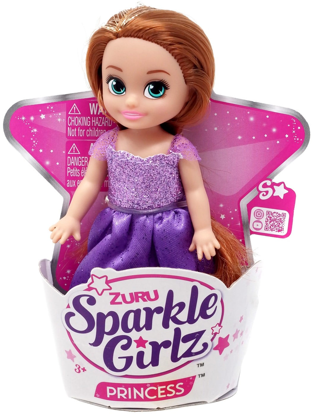Sparkle Girlz Princess Red Hair With Purple Dress Mini Doll Walmart