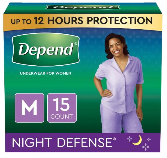 Depend Night Defense Adult Incontinence Underwear for Women, Overnight ...