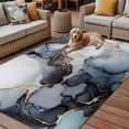 Black Marble Outdoor Rug, Golden Waves Abstract Art Non-Slip Area Rugs ...