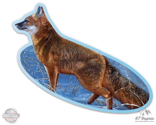 Red Fox in the Snow Winter - 8" Vinyl Sticker - For Car Laptop I-Pad ...