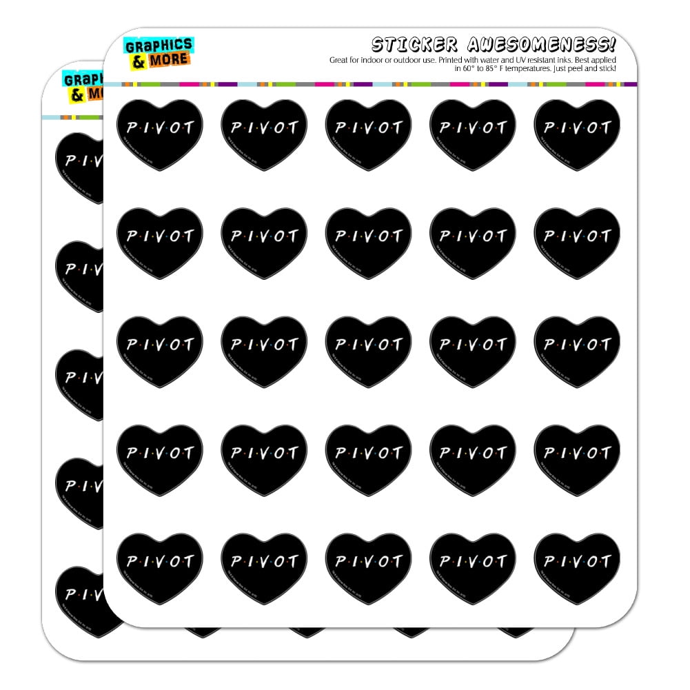 Friends PIVOT Heart Shaped Planner Calendar Scrapbook Craft Stickers ...