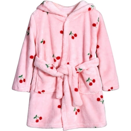 LAICAIW Toddler Girls Bathrobes,Kids Girls Fruit Plush Bathrobe Cute ...