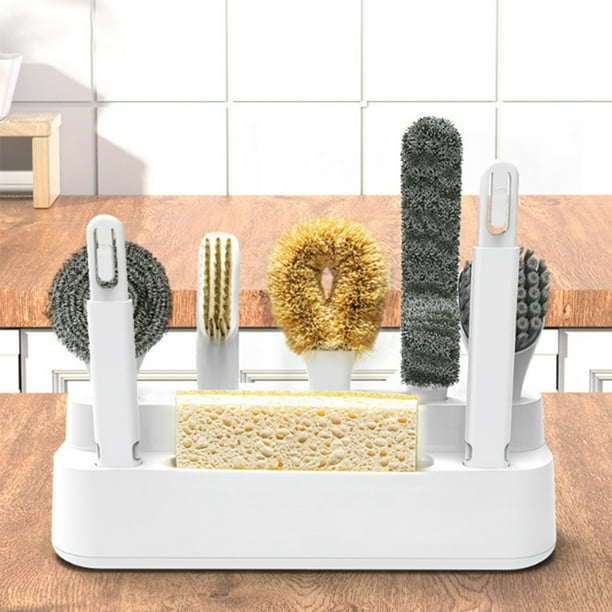 XZNGL 6-Piece Kitchen Pot Brush Set - Includes 5 Different Brush Heads ...