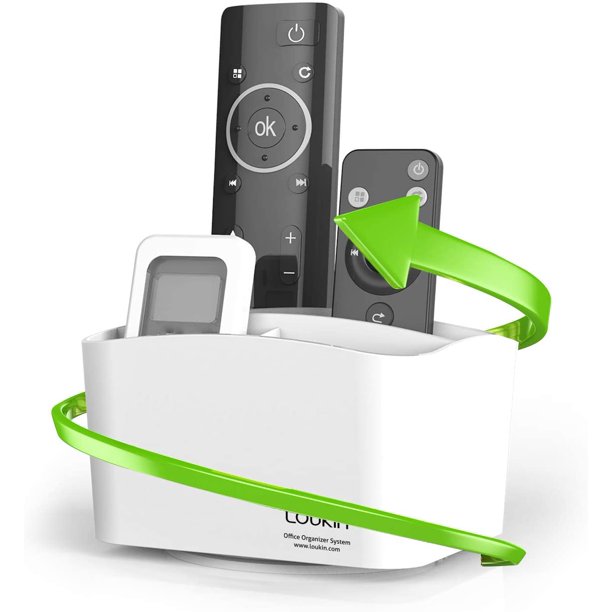 LOUKIN Remote Control Holder with 5 Compartments, Stationery Organizer ...