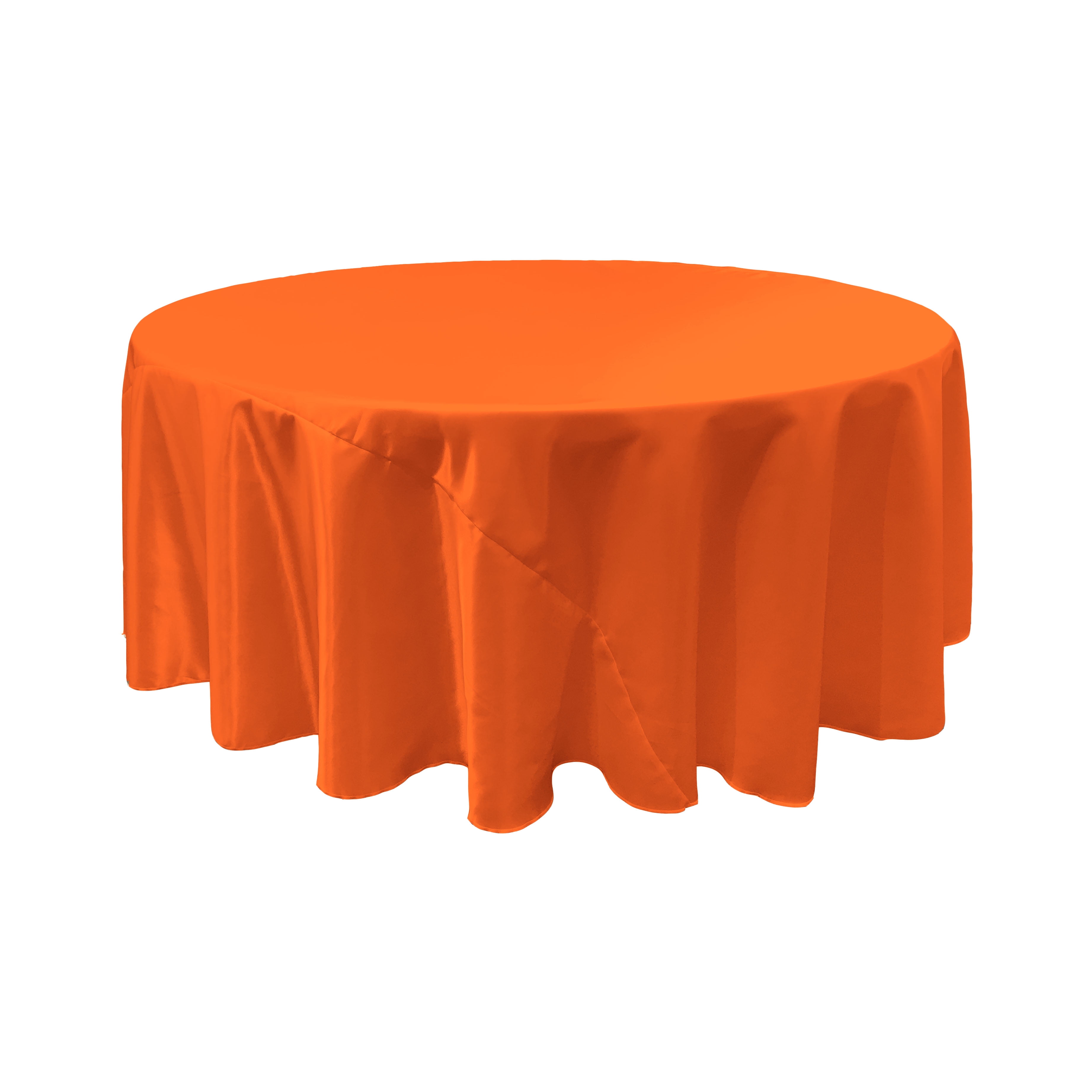 LA Linen Bridal Satin Round Tablecloth 108-Inch, Orange - Walmart.com