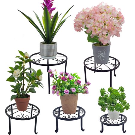 Small Metal Plant Stands For Indoor Plants - 5 Pack Heavy Duty Potted ...