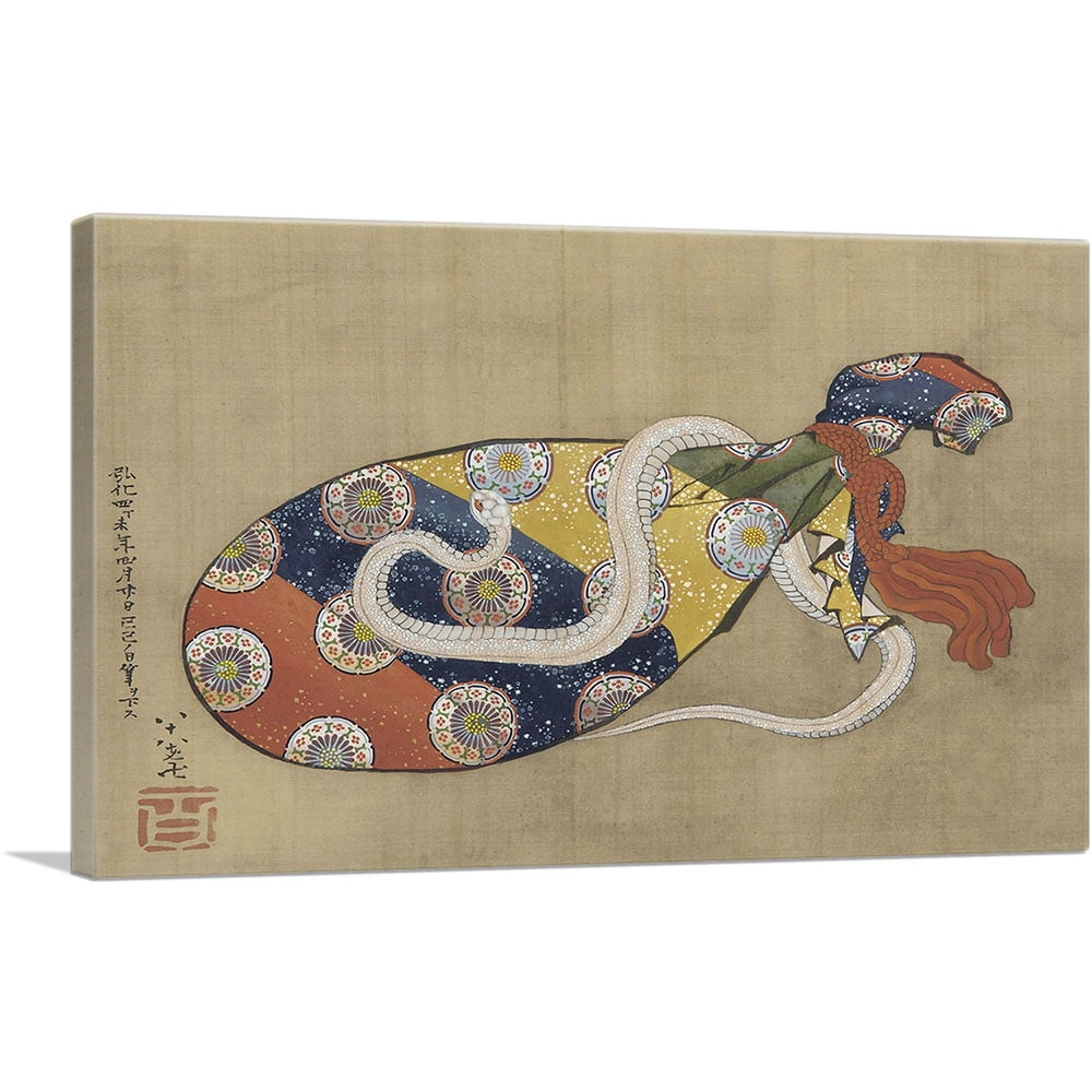 ARTCANVAS The Lute and White Snake of Benten 1847 Canvas Art Print by ...