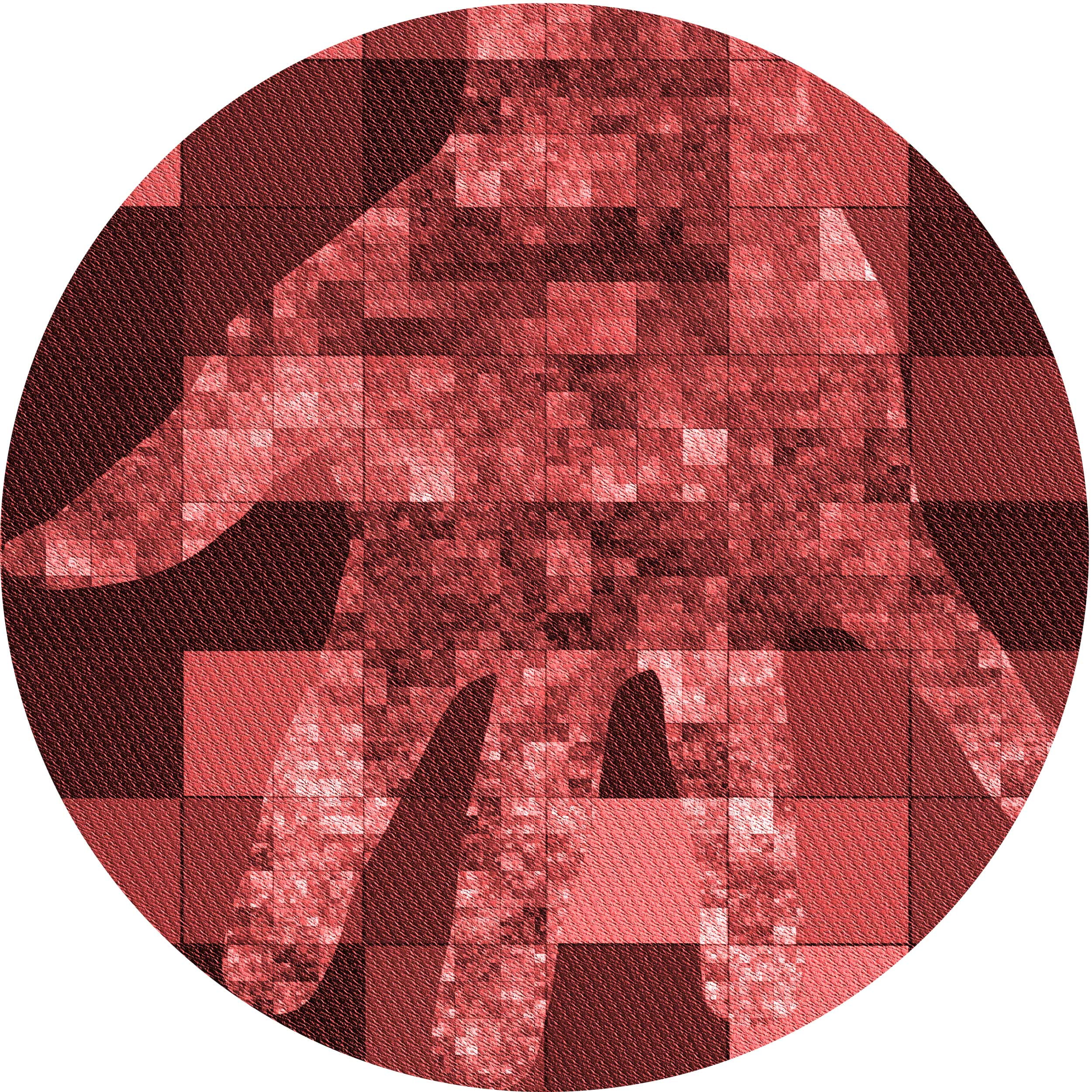 Ahgly Company Machine Washable Indoor Round Transitional Cranberry Red ...