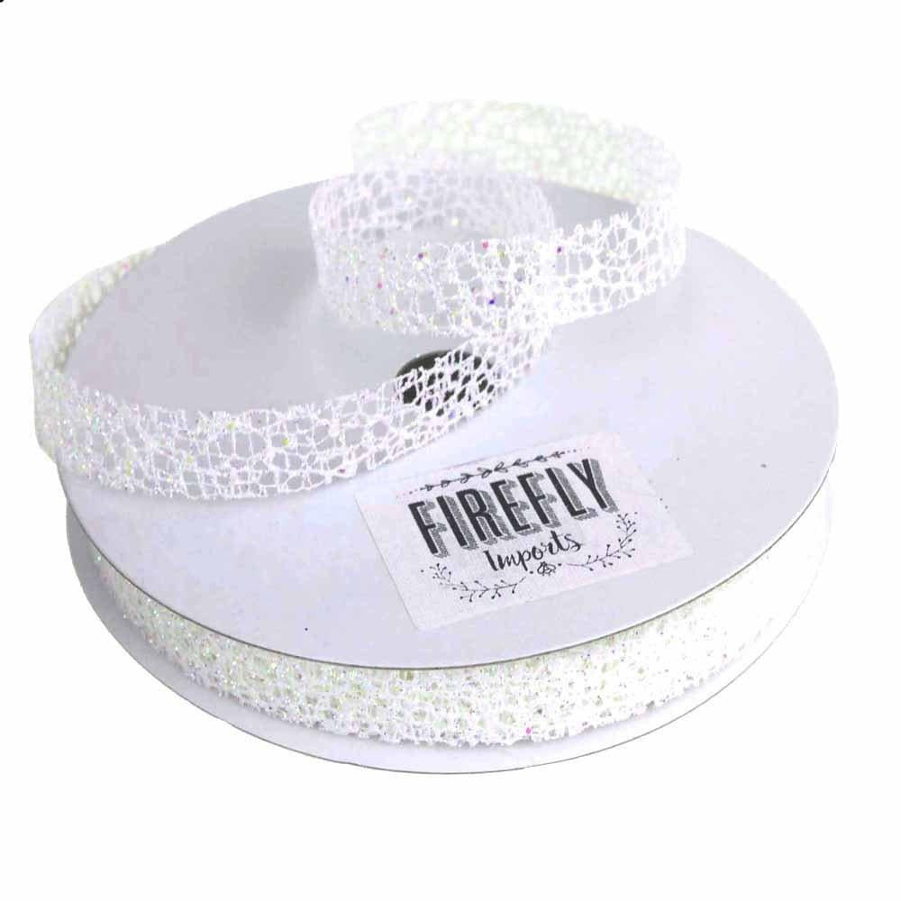 Glitter Web Mesh Ribbon, 5/8-Inch, 25 Yards, White - Walmart.com