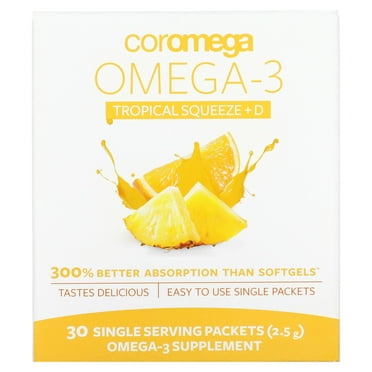 Coromega Omega-3 Squeeze Packets, Orange, 120 Ct - Walmart.com