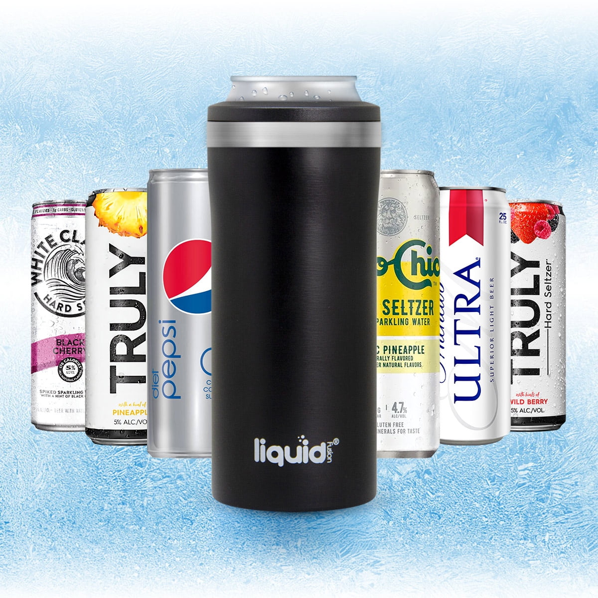 Icy Bev Kooler Skinny Can Insulator, Double-Wall Vaccum-Sealed ...